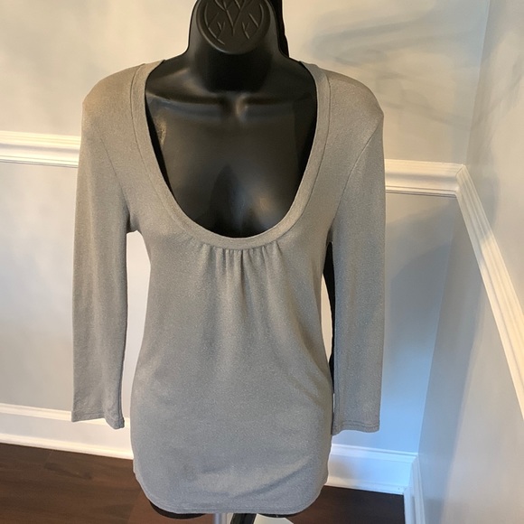 Michael Stars | Tops | Michael Stars Taupe Scoop Neck Tee Os | Poshmark